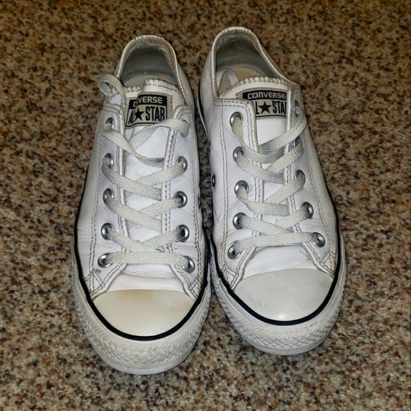 Converse | Shoes | White Leather Converse | Poshmark